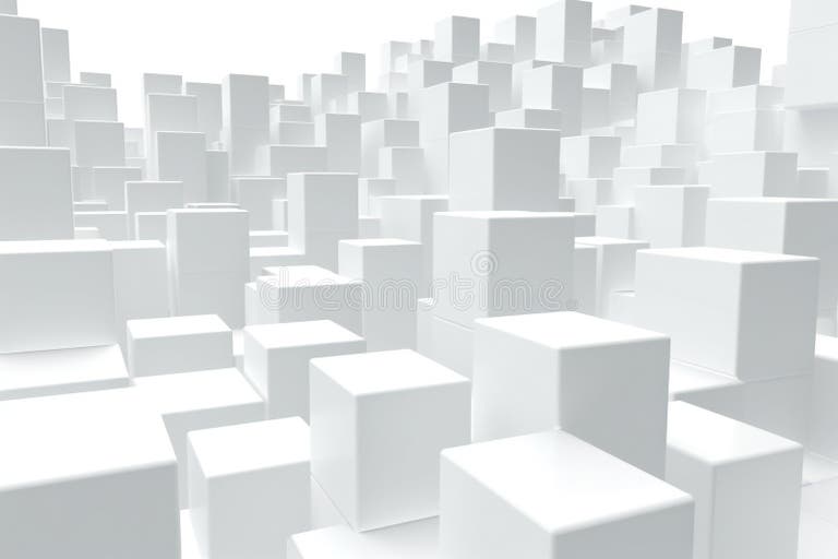 Abstract White Cubes Background Stock Illustration - Illustration of ...