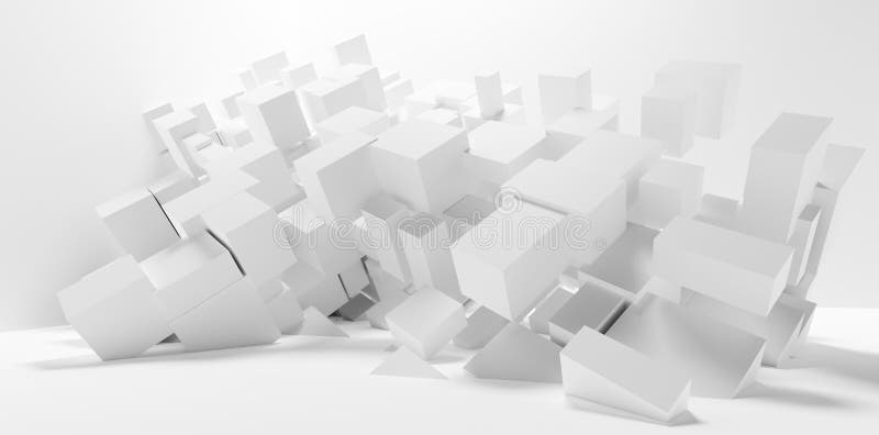 Abstract White Cubes Background Stock Illustration - Illustration of ...