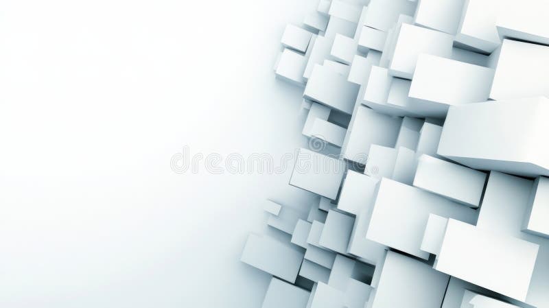 Arrangement Cubes Create Geometric Pattern White Background Perspective ...