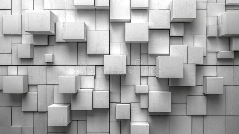 Abstract White Cubes 3D Background Texture. (1 Stock Illustration ...