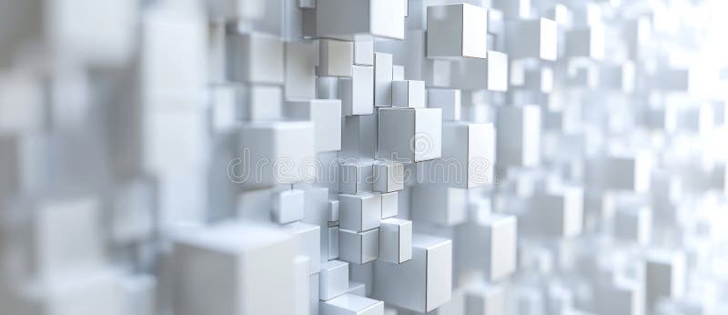 Abstract White Cubes Wall Backdrop Stock Photo Stock Image - Image of ...