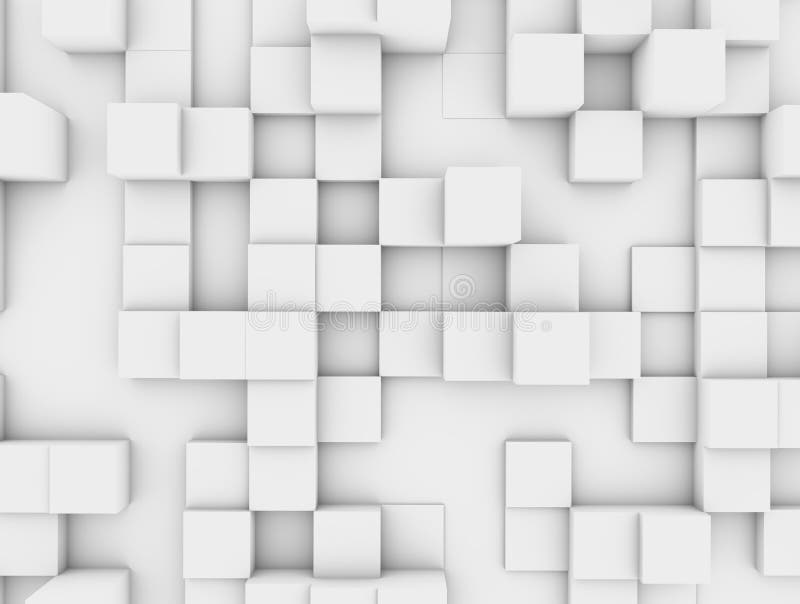 Abstract White cubic wall stock illustration. Illustration of ...