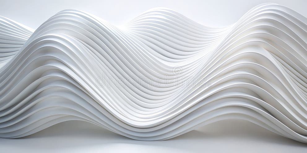 Abstract White Curved Lines, 3D Render, Minimalist, Architecture ...