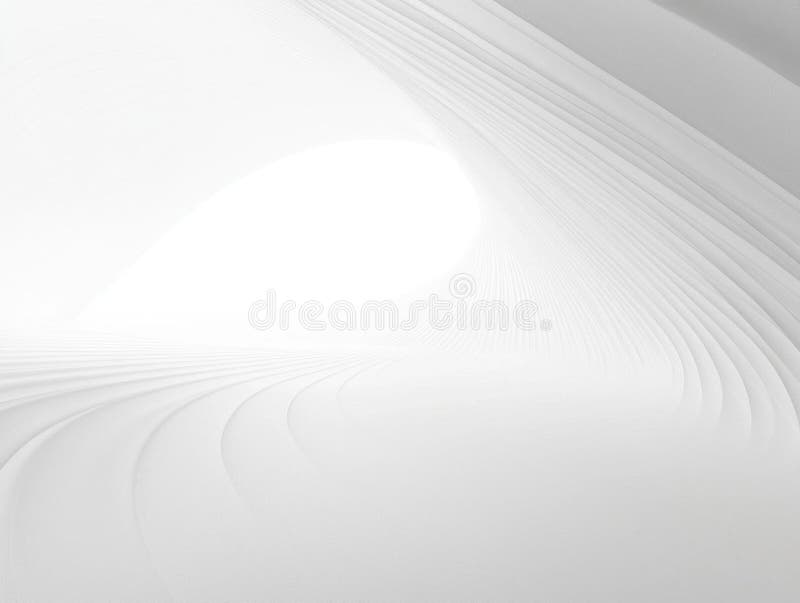 Abstract White Curved Lines - Minimalist 3D Render Stock Illustration ...