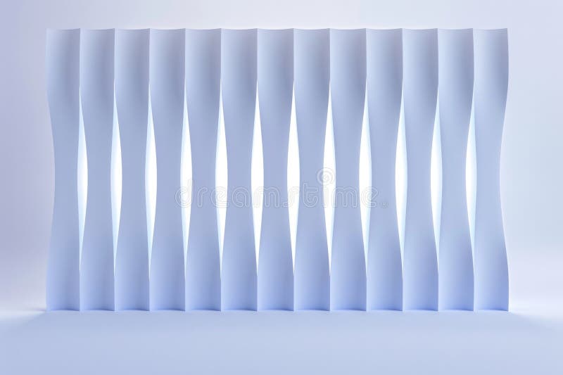 Abstract White Curved Paper Strips Creating a Symmetrical Pattern on a ...