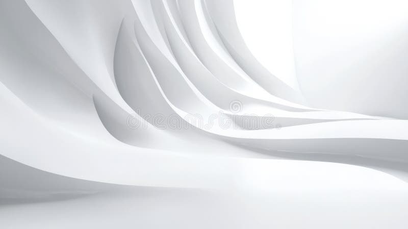 Abstract White Curved Surfaces Creating a Swirling Minimalist Dynamic ...