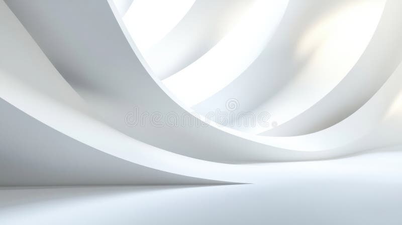 Abstract White Curves Background Minimalist Elegant Structure ...