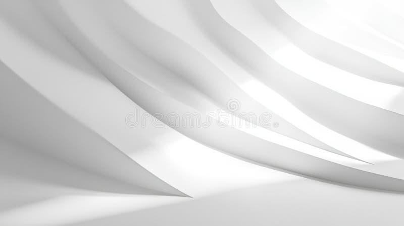 Abstract White Curves Flowing Light Modern Minimalist Design ...