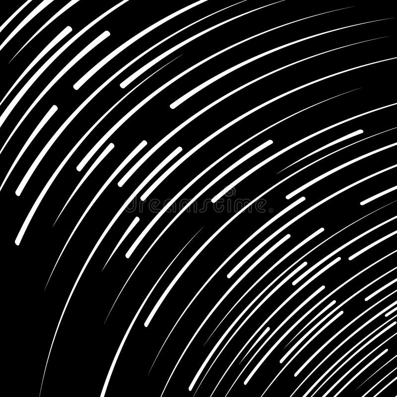 Abstract White Curvy Speed Lines. Geometric Monochrome Shape Stock ...