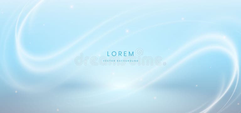Abstract White Cuve Ray on Soft Blue Background. with Lighting Effect Sparkle Stock Illustration ...