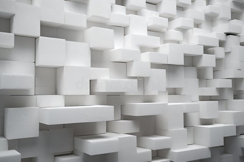 Abstract White 3d Block Pattern Background Stock Image - Image of ...