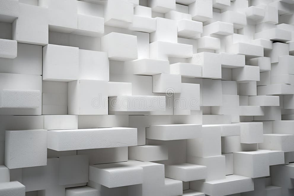 Abstract White 3d Block Pattern Background Stock Image - Image of ...