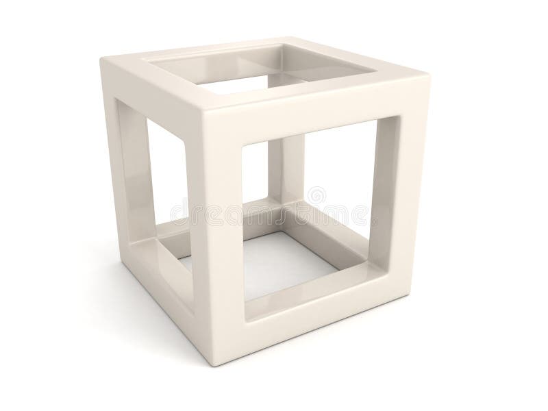 Abstract White 3d Cube with Shadow Stock Illustration - Illustration of ...