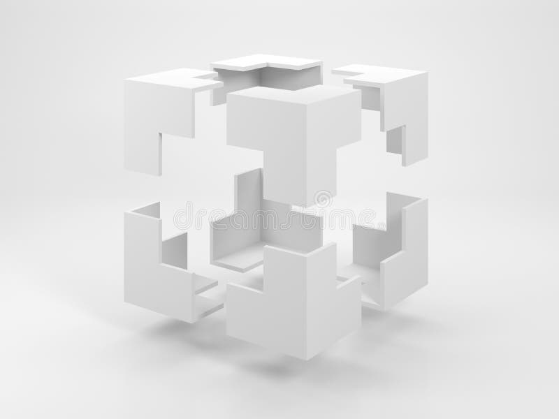 Abstract White 3d Object, an Empty Bounding Box Stock Illustration ...