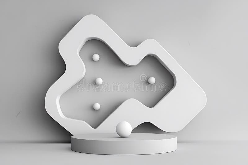 Abstract White 3D Render Organic Shapes, Spheres, Minimalist Design ...