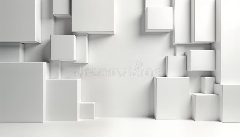 Abstract White 3D Shapes Create Futuristic, Minimal Background ...