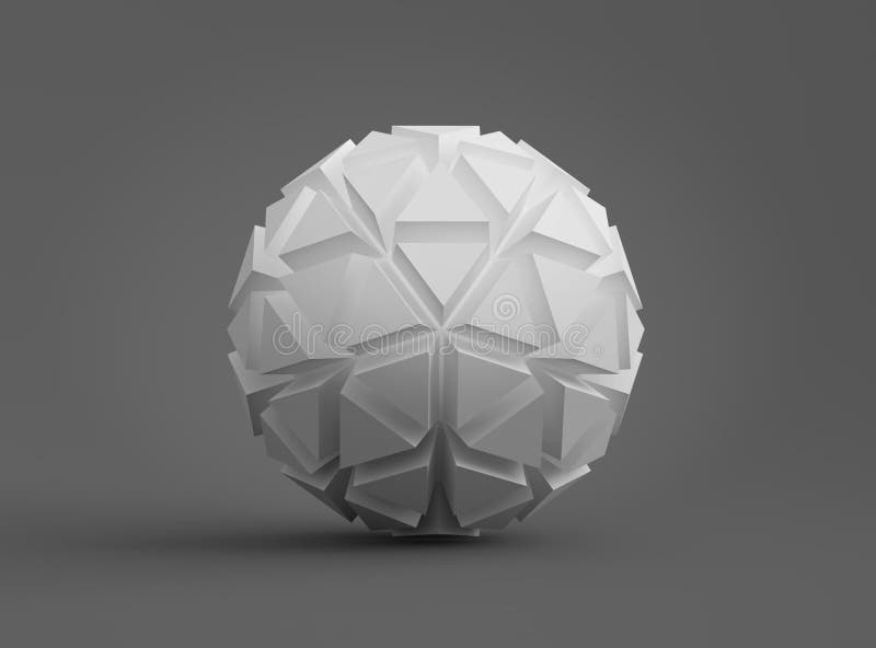 Abstract White 3D Sphere on Gray Background Stock Illustration ...