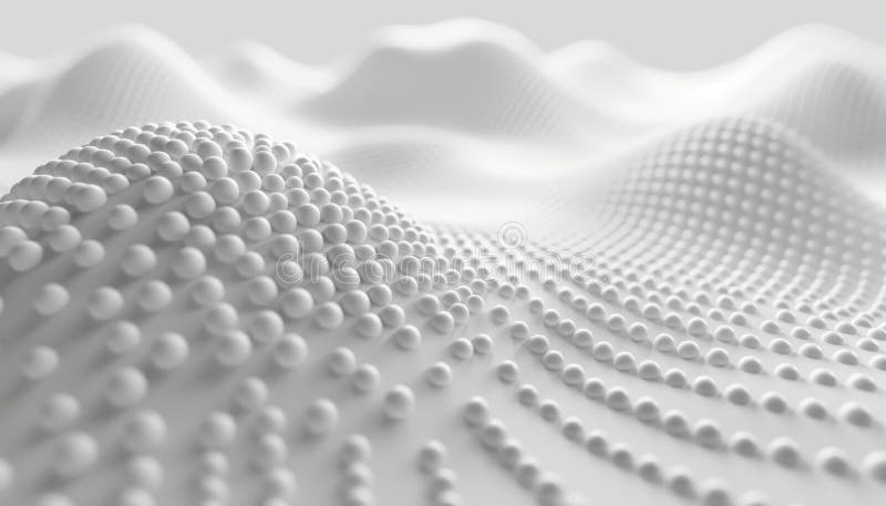 Abstract White 3d Spheres Forming Undulating Wave-like Patterns and ...
