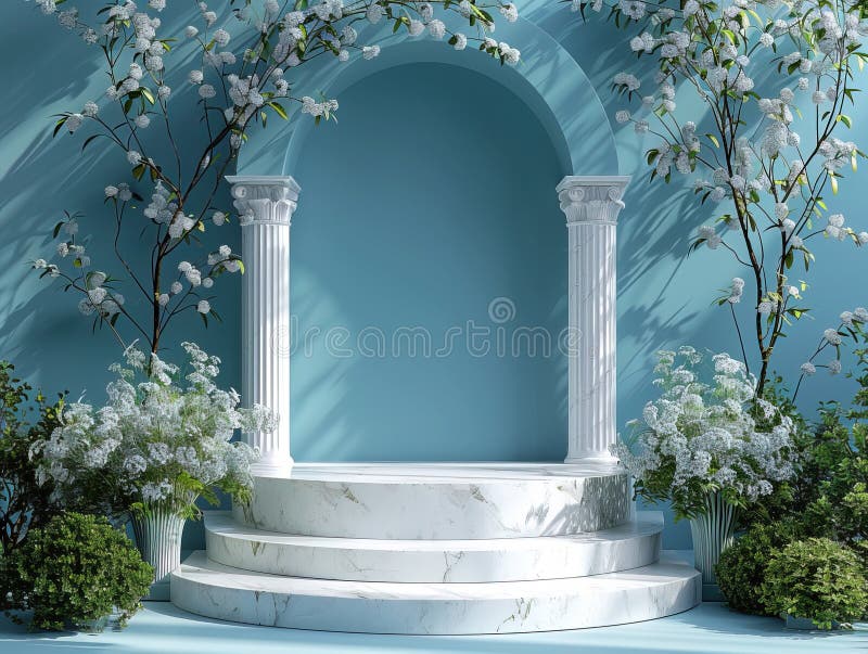 Abstract White 3d Studio Background for Cosmetic Product Presentation ...