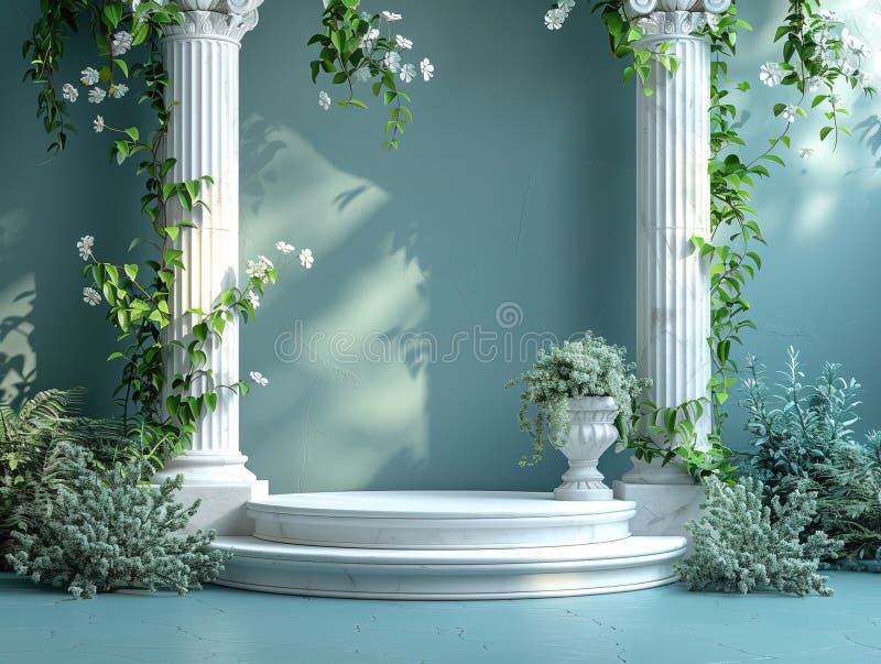 Abstract White 3d Studio Background for Cosmetic Product Presentation ...