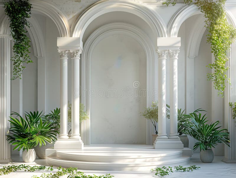 Abstract White 3d Studio Background for Cosmetic Product Presentation ...