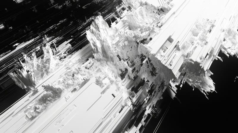 Abstract White Digital Cityscape Structure Design Stock Illustration ...