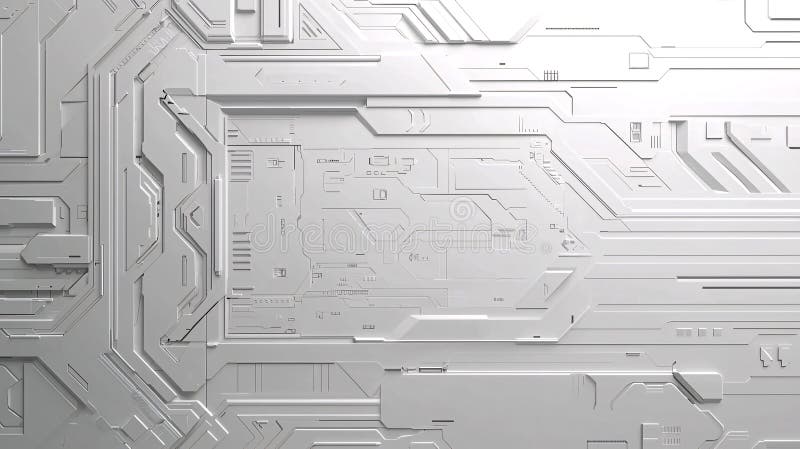 Abstract White Digital Interface Futuristic Background, Sci-fi HUD ...