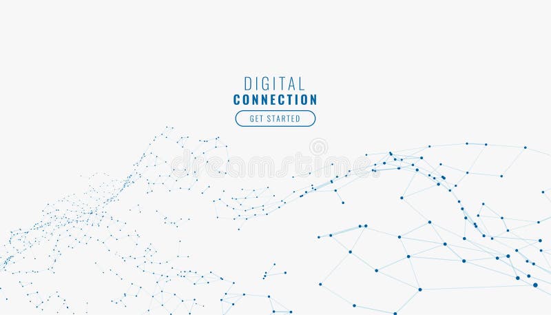 Abstract White Digital Network Connection Lines Background Stock Vector ...