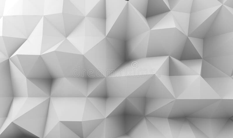 Abstract White Digital Polygonal Surface 3d Stock Illustration ...