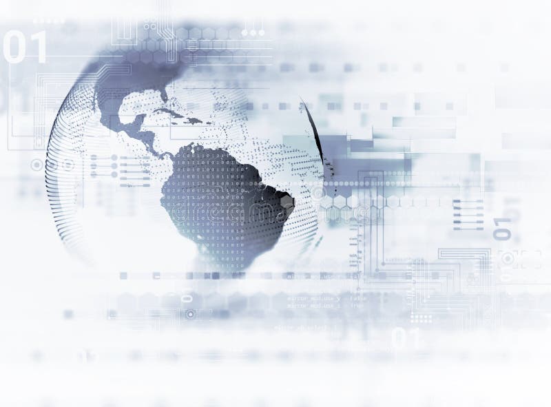 Abstract White Digital Technology Background Stock Illustration ...
