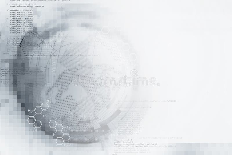 Abstract White Digital Technology Background Stock Illustration ...