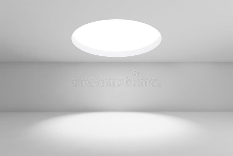 Showroom with Round Ceiling Light, Front View Stock Illustration ...