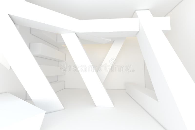 Abstract white empty room stock illustration. Illustration of modern ...