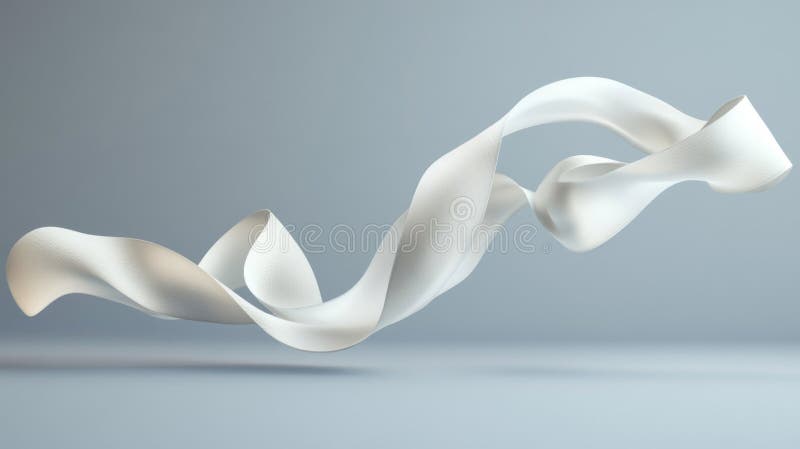 Abstract White Fabric Ribbon Flowing Gracefully Stock Illustration ...