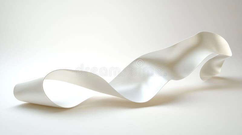 Abstract White Fabric Swirling Ribbon Design Stock Illustration ...