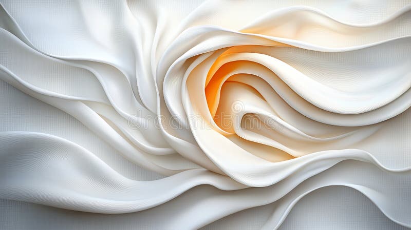 Abstract White Fabric Swirls with Textured Surface and Warm Central ...