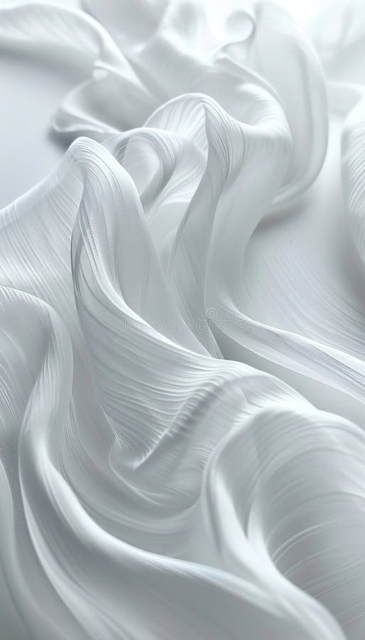 Abstract White Fabric Texture Background, Wavy Silk Textile, Elegant ...