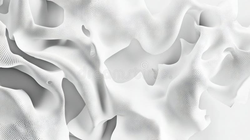 Abstract White Fabric Texture with Flowing Waves and Dotted Patterns ...