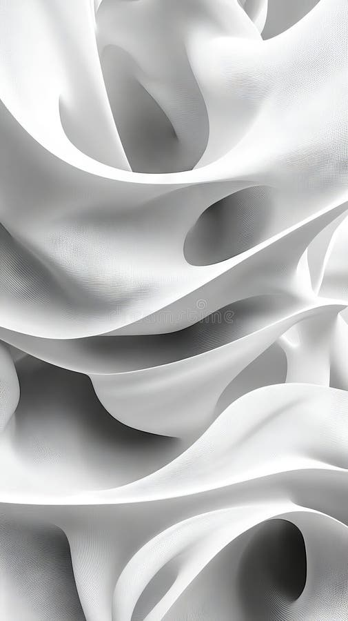 Abstract White Fabric Waves Creating a Smooth and Elegant Flowing ...