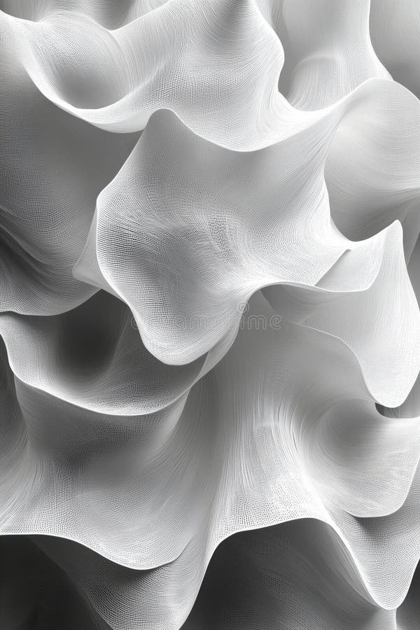 Abstract White Fabric Waves Creating a Soft, Elegant Visual Texture ...