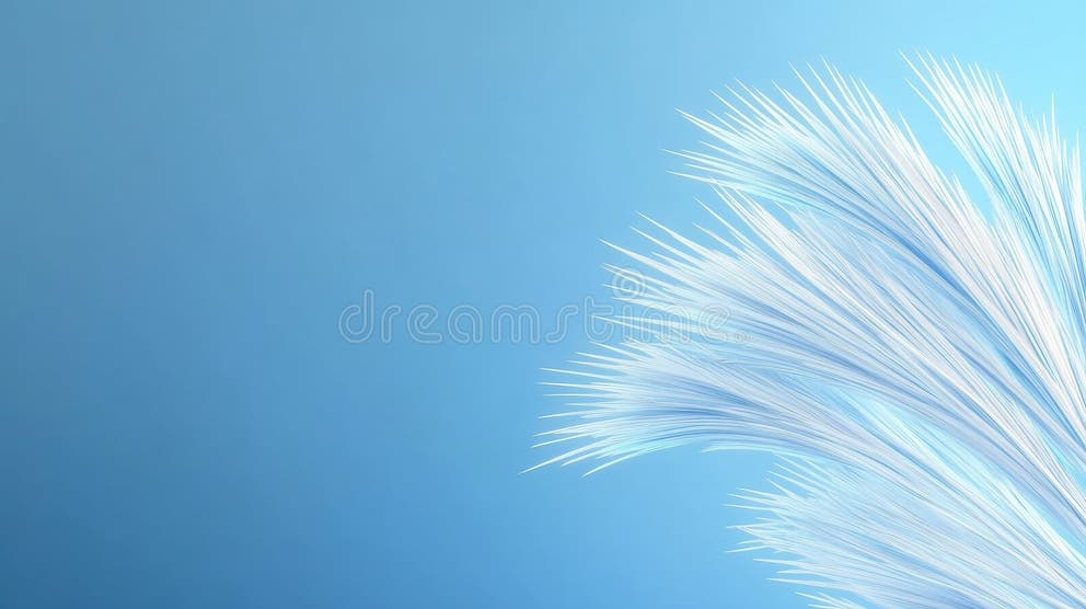 Abstract White Feather Against Gradient Blue Background Representing ...