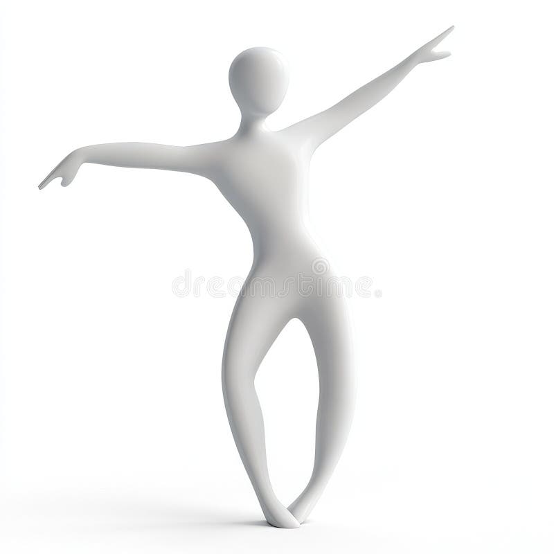 Abstract White Figure in a Dynamic Pose, Reaching Outwards Stock ...