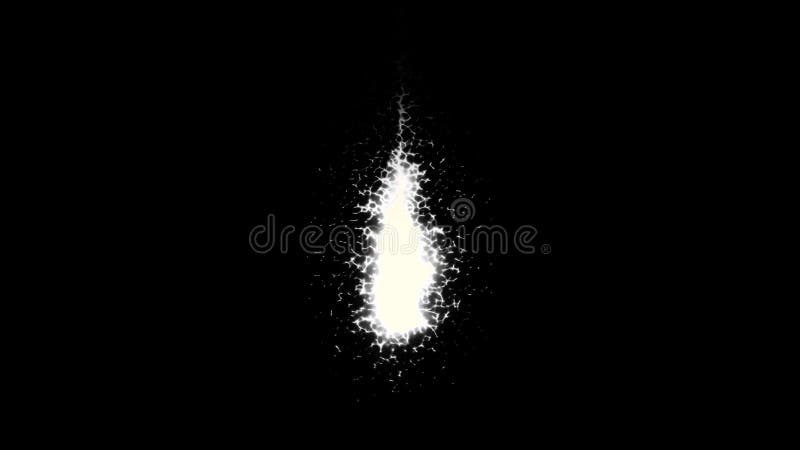 Abstract White Flickering Light Source in a Form of a Drop on Black ...