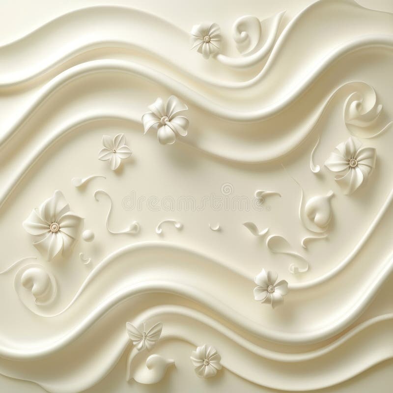 Abstract White Floral Wave Pattern, Soft and Delicate Texture, High ...