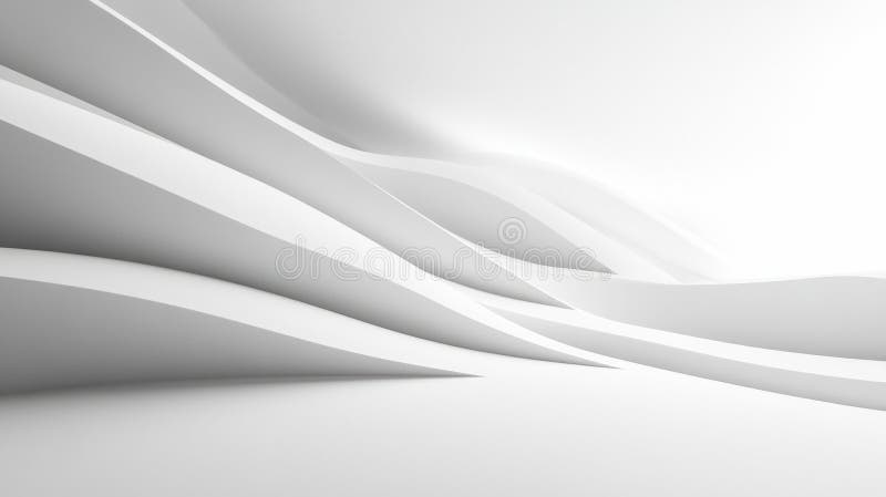 Abstract White Flowing Curves with Modern Minimalist Design in ...