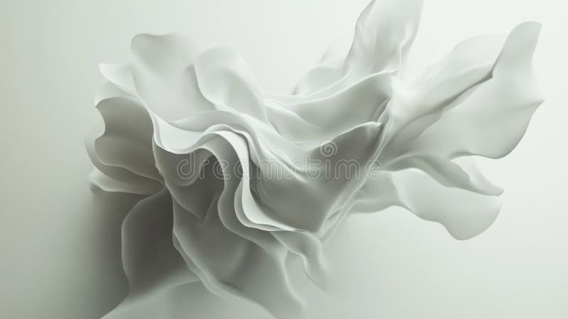 Abstract White Flowing Forms on Light Background Stock Illustration ...