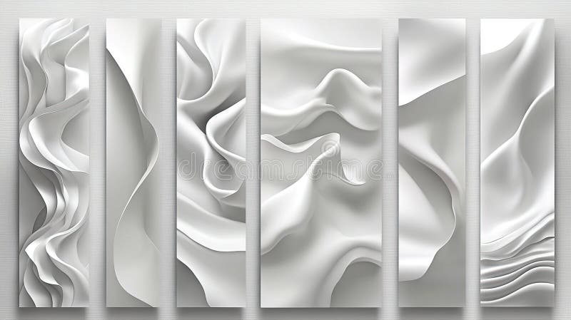 Abstract White Flowing Panels, Modern Art, Wall Decor Stock ...