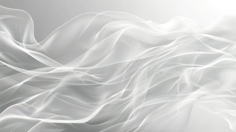 Abstract White Flowing Waves on a Light Background, Creating a Delicate ...