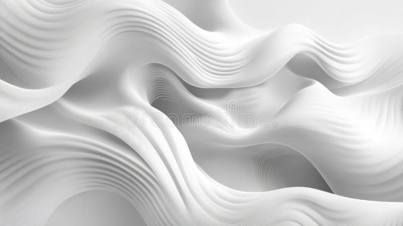 Abstract White Flowing Waves Texture Background Stock Illustration ...