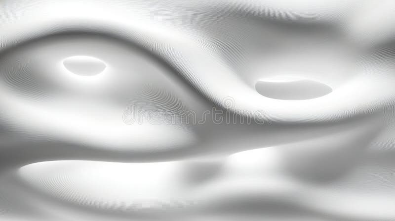 Abstract White Fluid Curves, Flowing Texture, Digital Background ...